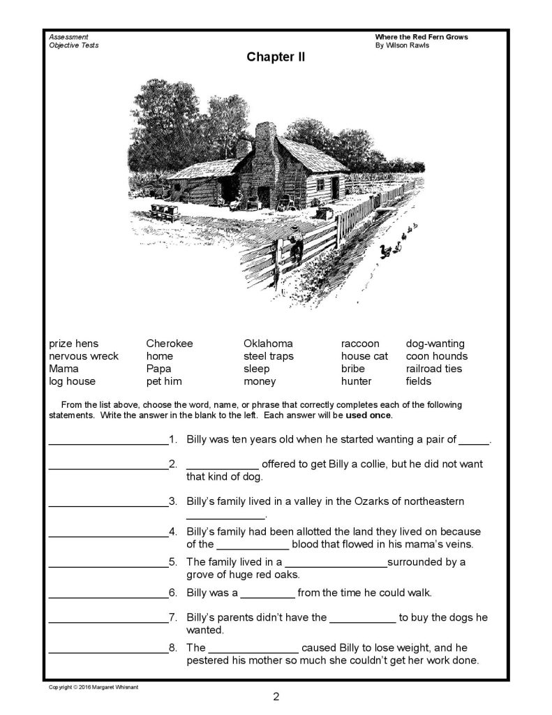 Where the Red Fern Grows Novel Study Guide 6th, 7th, 8th