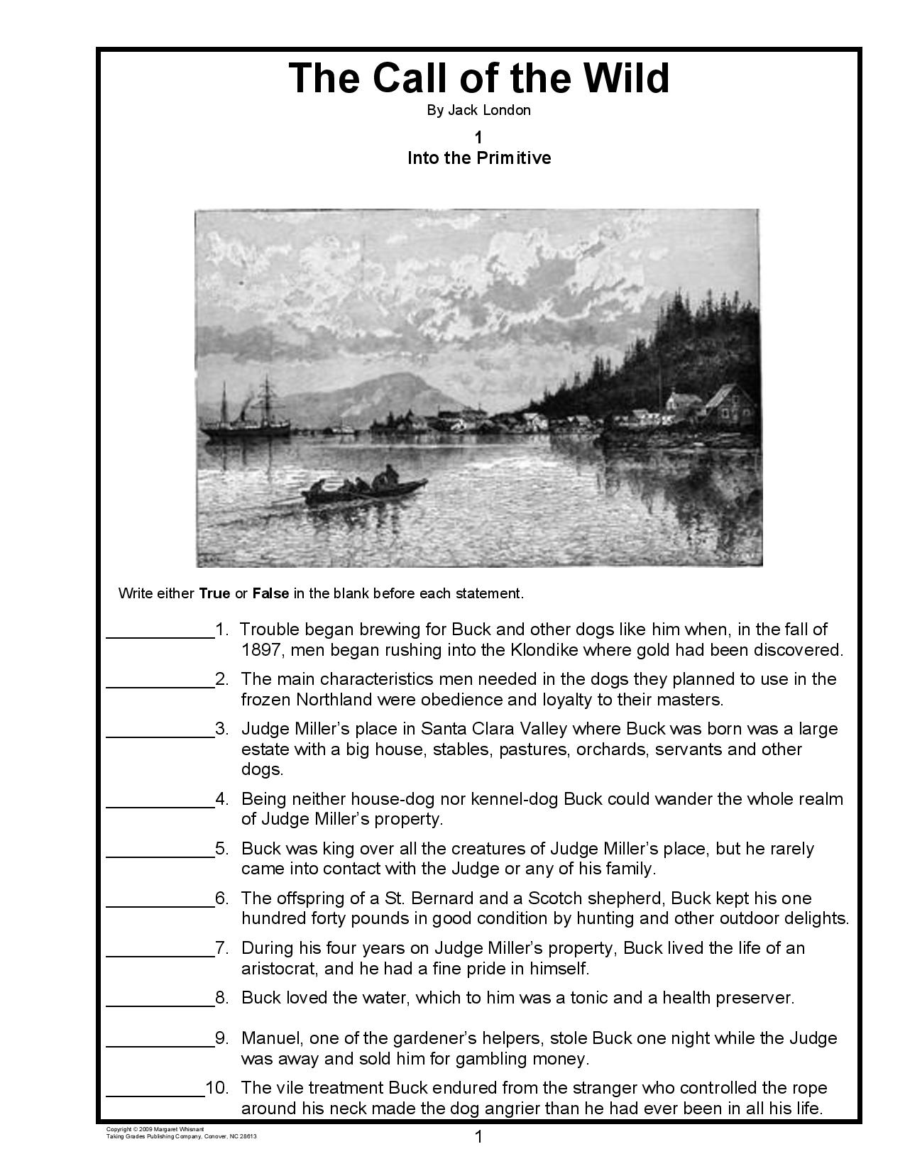 The Call of the Wild Novel Study Guide |Tests, Questions