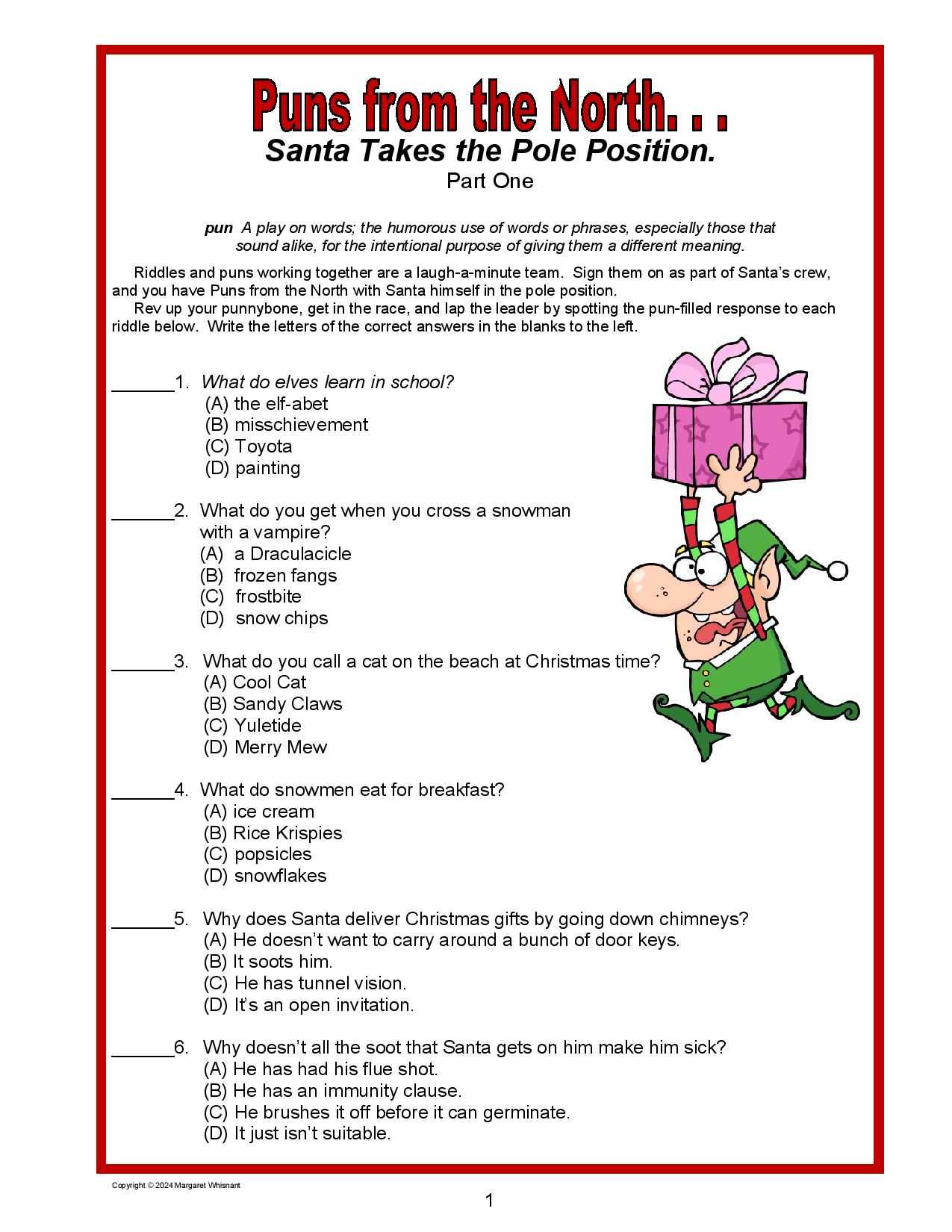 December Christmas Figurative Language/Puns from the North