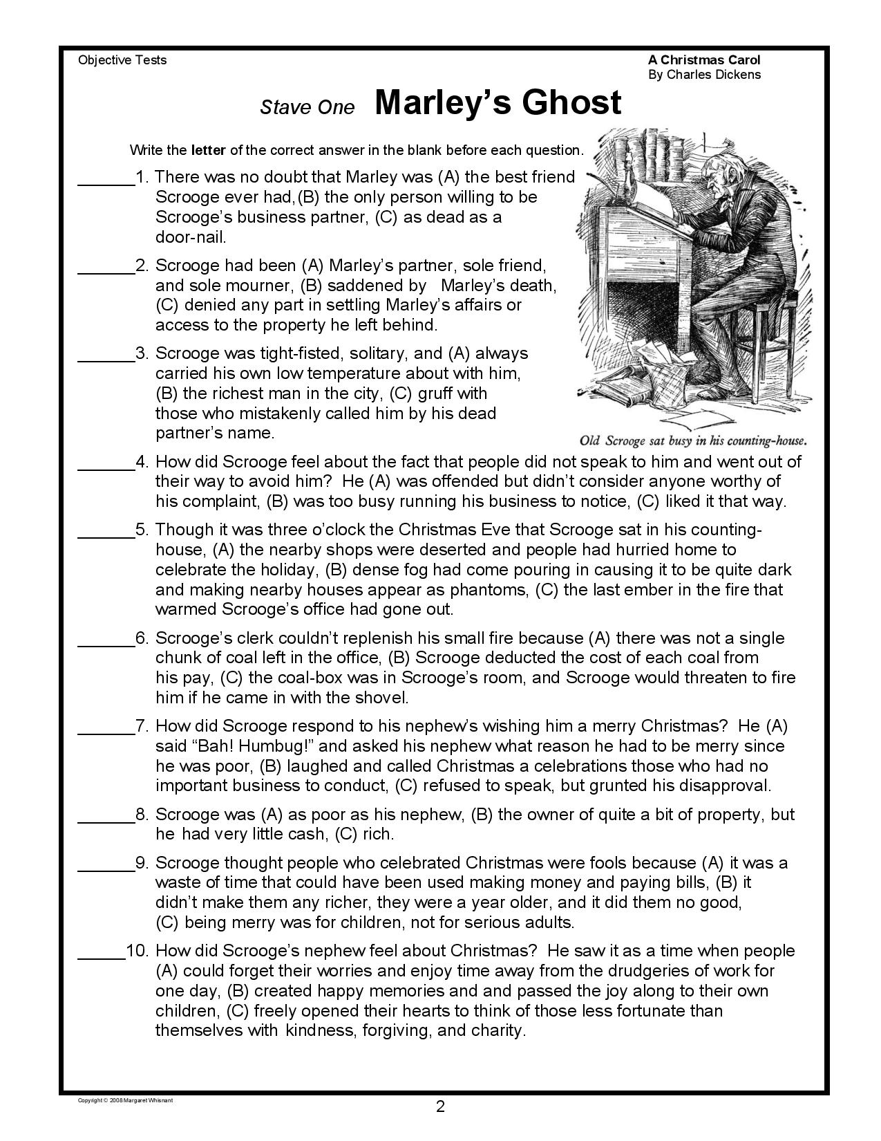 A Christmas Carol Comprehension Tests Study Guide/Quizzes